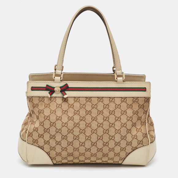 Gucci | Bags | Gucci Beigecream Gg Canvas And Leather Mayfair Tote | Poshmark